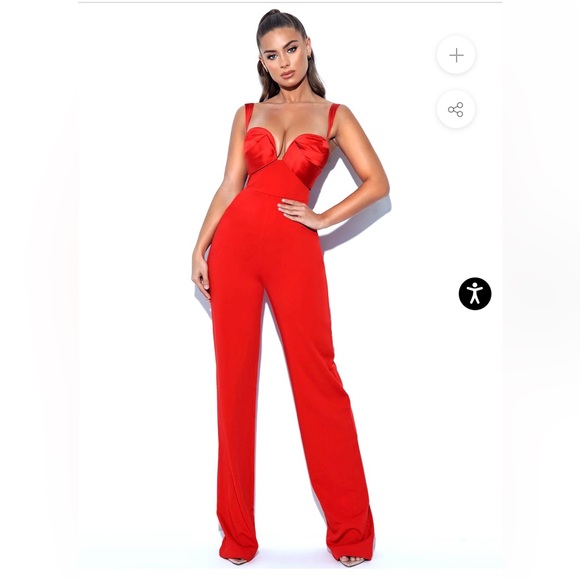 misscircle | Pants & Jumpsuits | Miss Circle Red Onika Jumpsuit | Poshmark